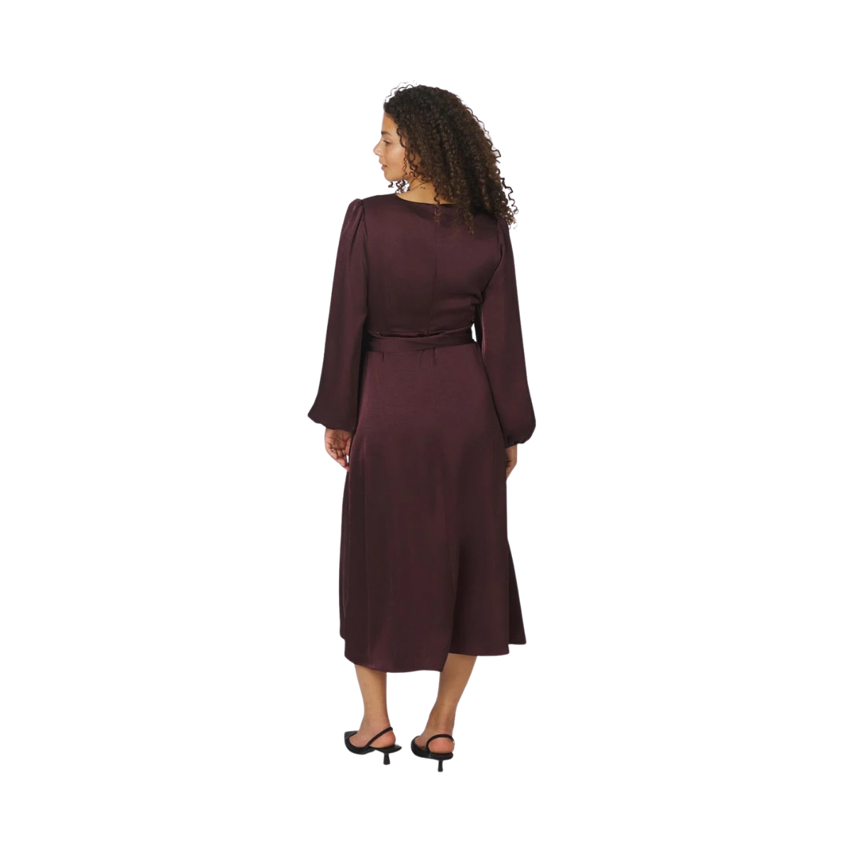 Colbie Heavy Sateen Dress - Burgundy